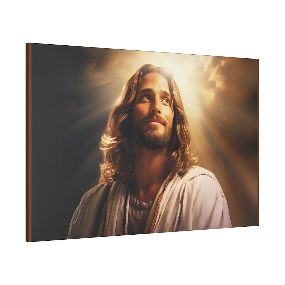 Jesus Art Canvas With Sunlight - Blessed Canvas - Prayer Photo - Jesus ...