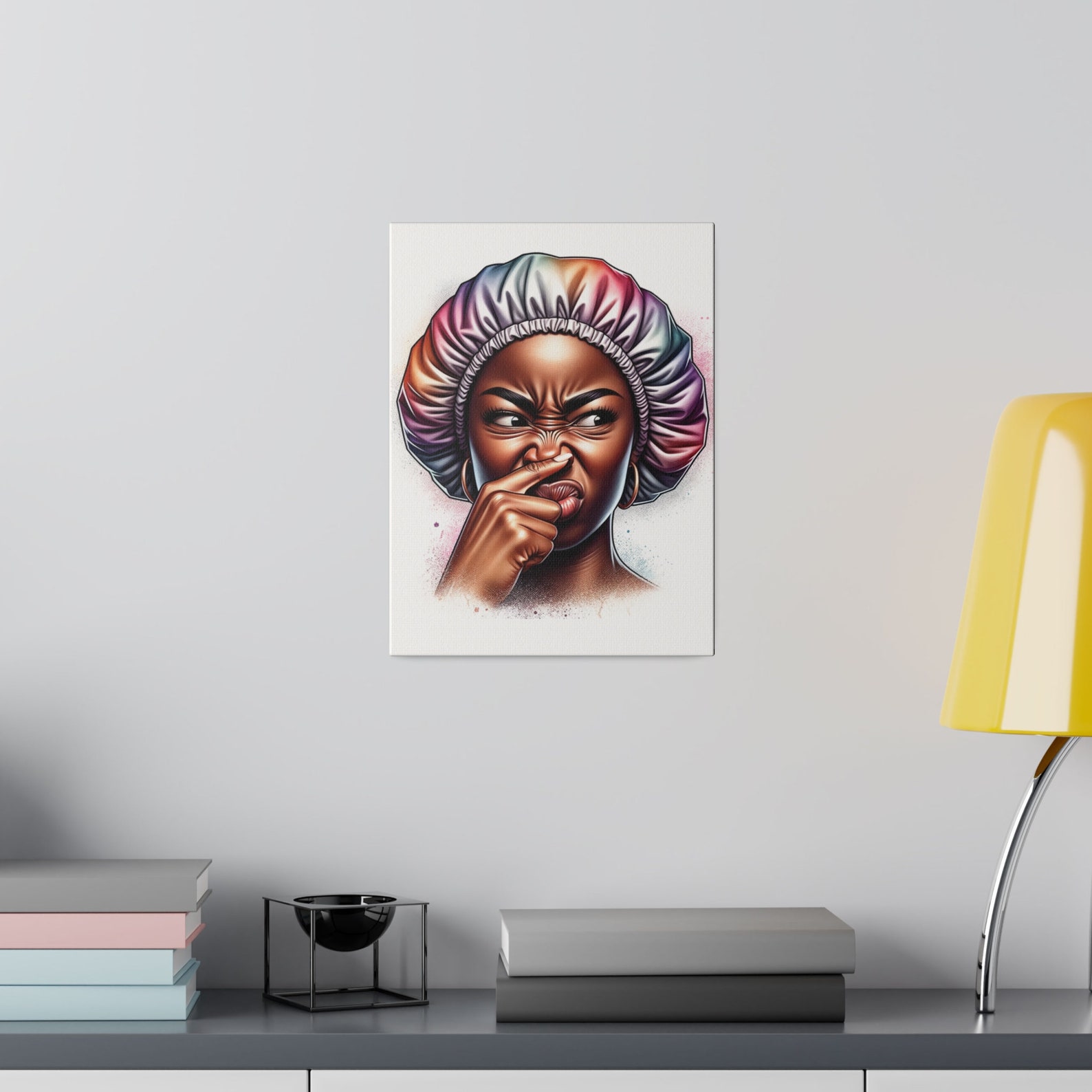 Black Bathroom Art, African American Wall Decor, Melanin Canvas, Afro Females Painting, Black ...