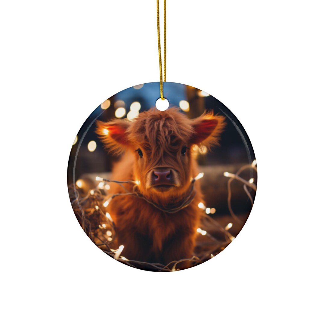 Highland Cows 6 Round Ceramic Ornament - Etsy
