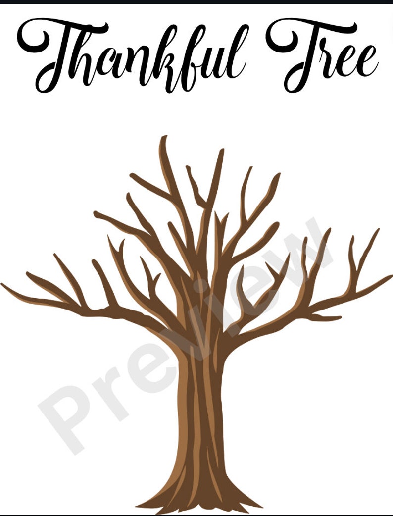 Thankful Tree PDF Printable With Leaves 2 Sizes - Flyer Size and 36 by ...