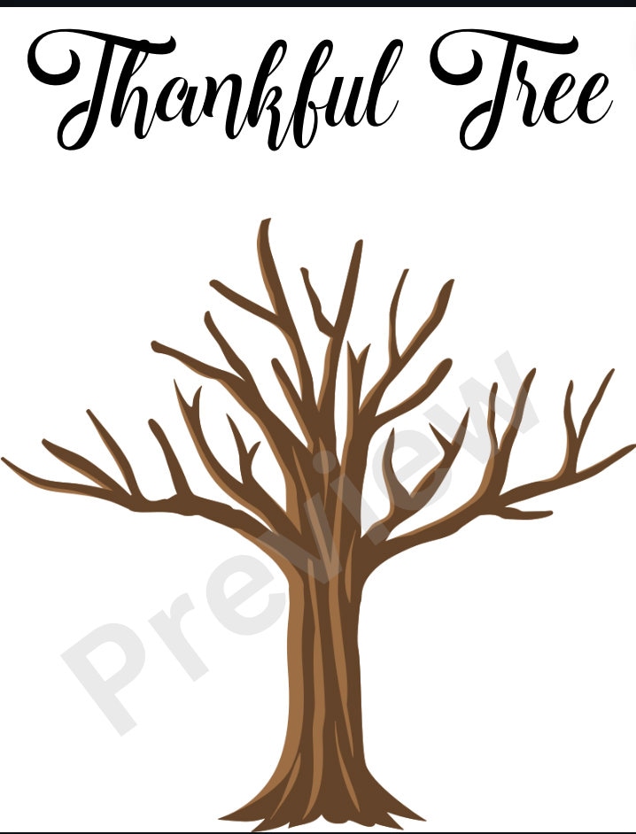 Thankful Tree PDF Printable With Leaves 2 Sizes - Flyer Size and 36 by ...