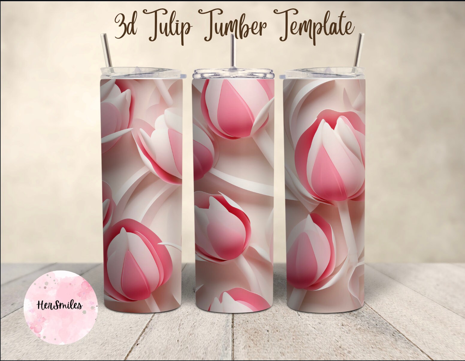 3d Tulip Tumbler Template 20 Oz. PNG Great Gift Design - Etsy