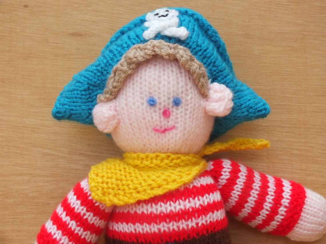 Hand Knitted Pirate, Stuffed Soft Nautical Toys, Boys Knitted Dolls, CE ...