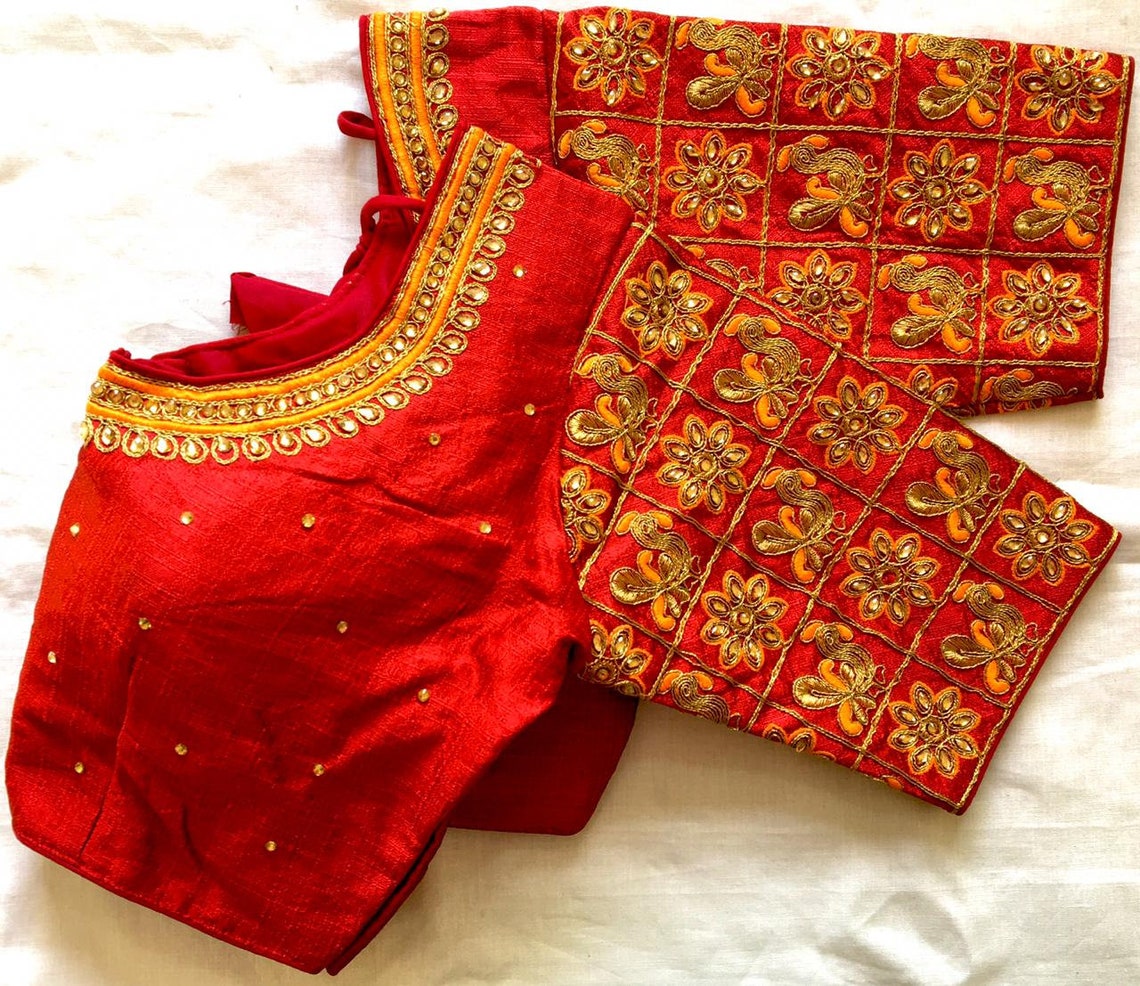 Maroon Designer Readymade Festive Banglori Silk Blouse Crop | Etsy