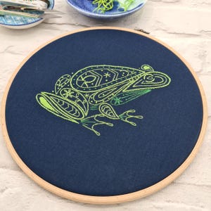 Frog Embroidery Pattern PDF for Beginners Embroidery Digital Download ...
