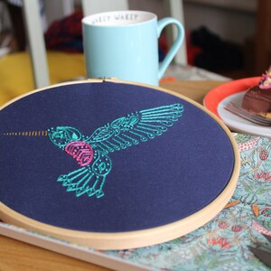 Hummingbird Embroidery Kit, Craft Kit for Beginners, Paisley Hoop Art ...