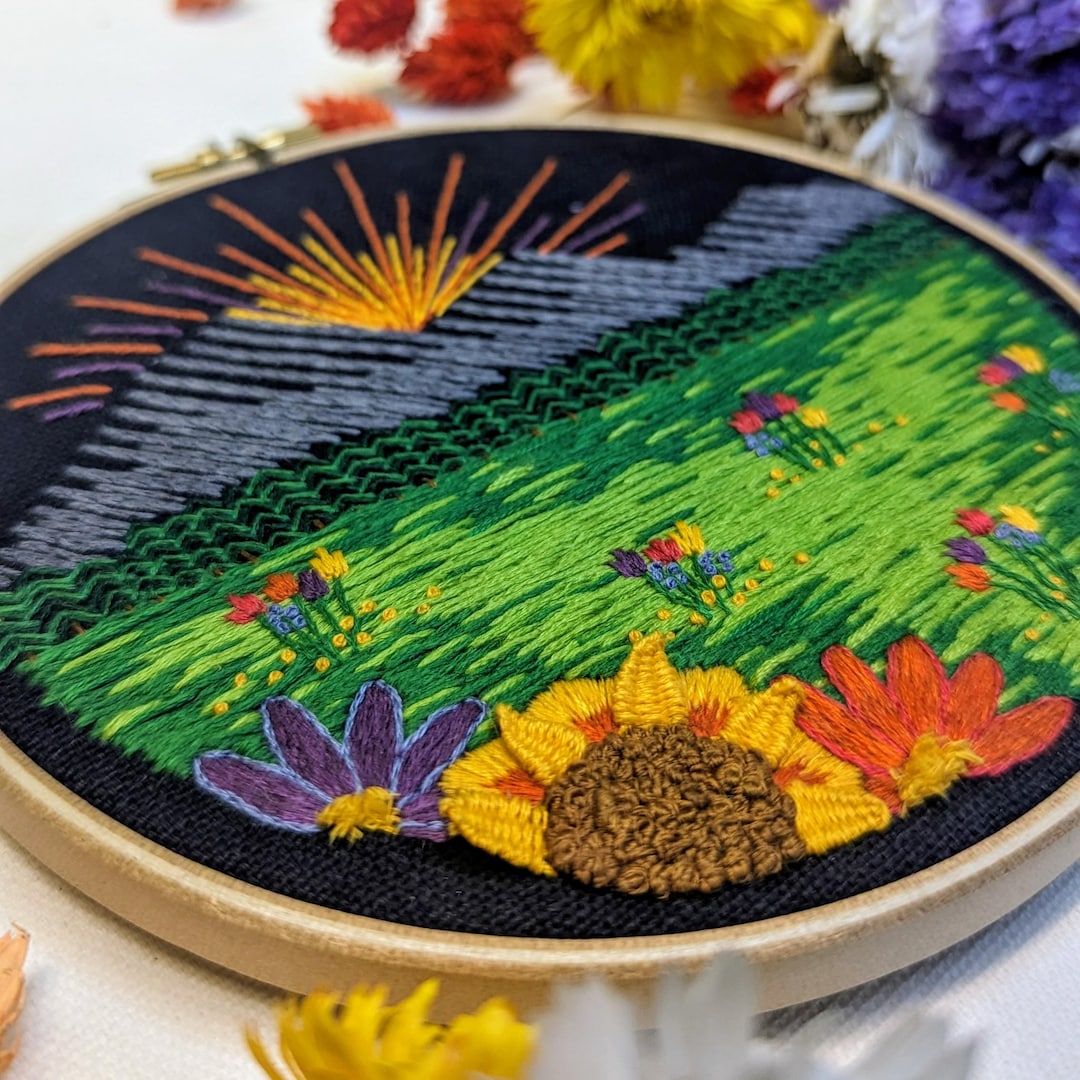 Mountain Meadow Embroidery Pattern PDF for Beginners Embroidery Digital ...