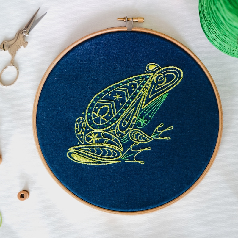 Frog Embroidery - Etsy