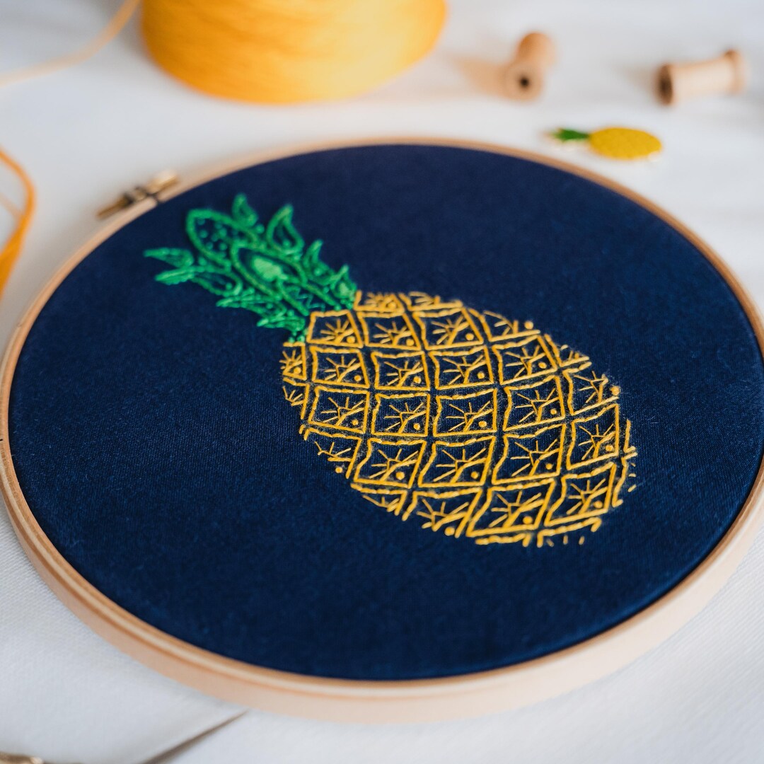 Pineapple Embroidery Pattern PDF for Beginners Embroidery Digital ...