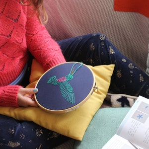 Hummingbird Embroidery Kit, Craft Kit for Beginners, Paisley Hoop Art ...