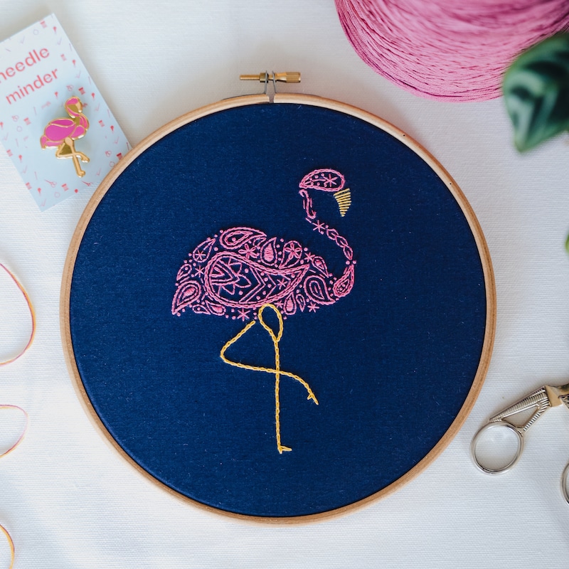 Flamingo Embroidery - Etsy