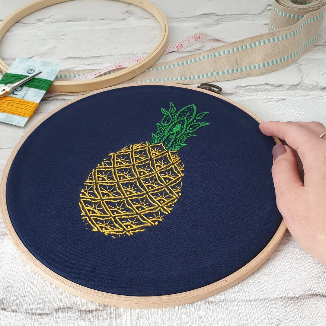 Pineapple Embroidery Pattern PDF for Beginners Modern DIY Hand ...