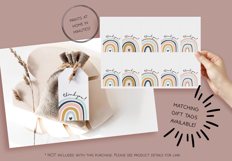 Boho Rainbow Printable Straw Add-on Party Decor - Instant Download ...