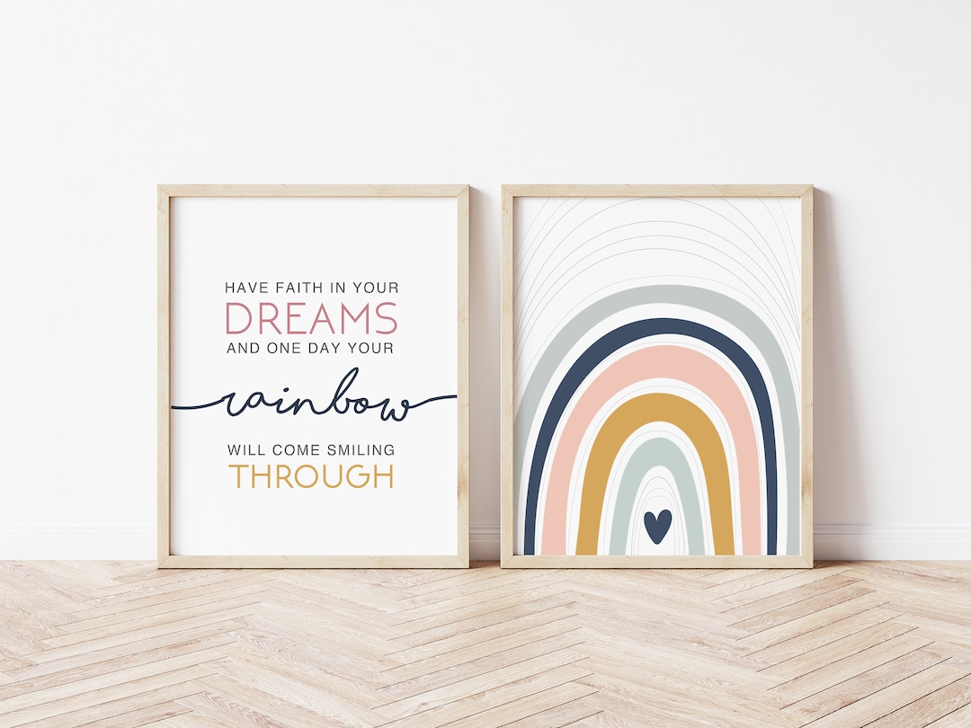 Set of 2 Boho Rainbow Art Prints - Instant Download - Printable Rainbow ...