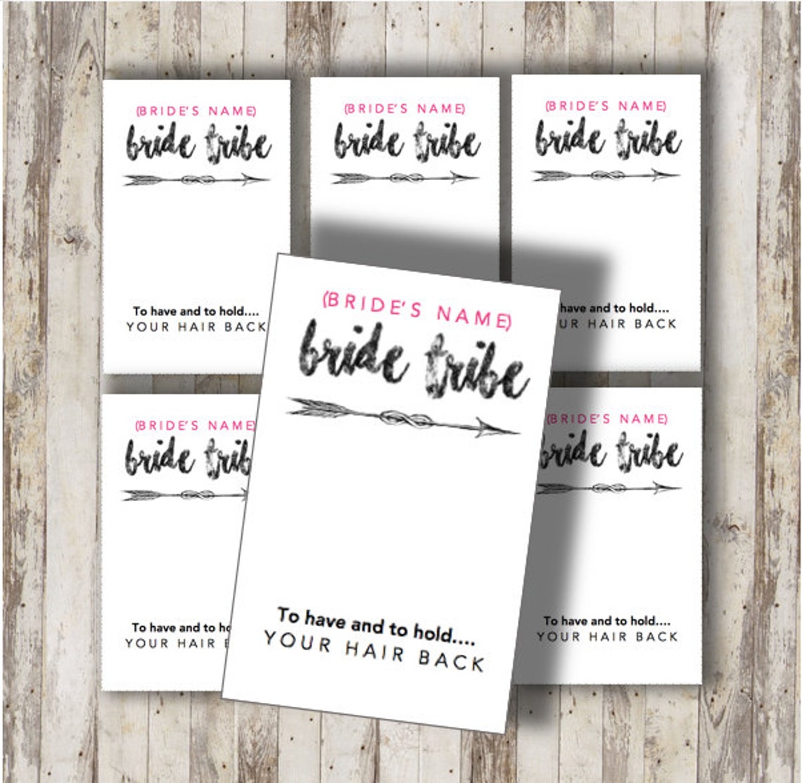 PRINTABLE Personalized Bride Tribe Hair Tie Holder - Bride Tribe ...