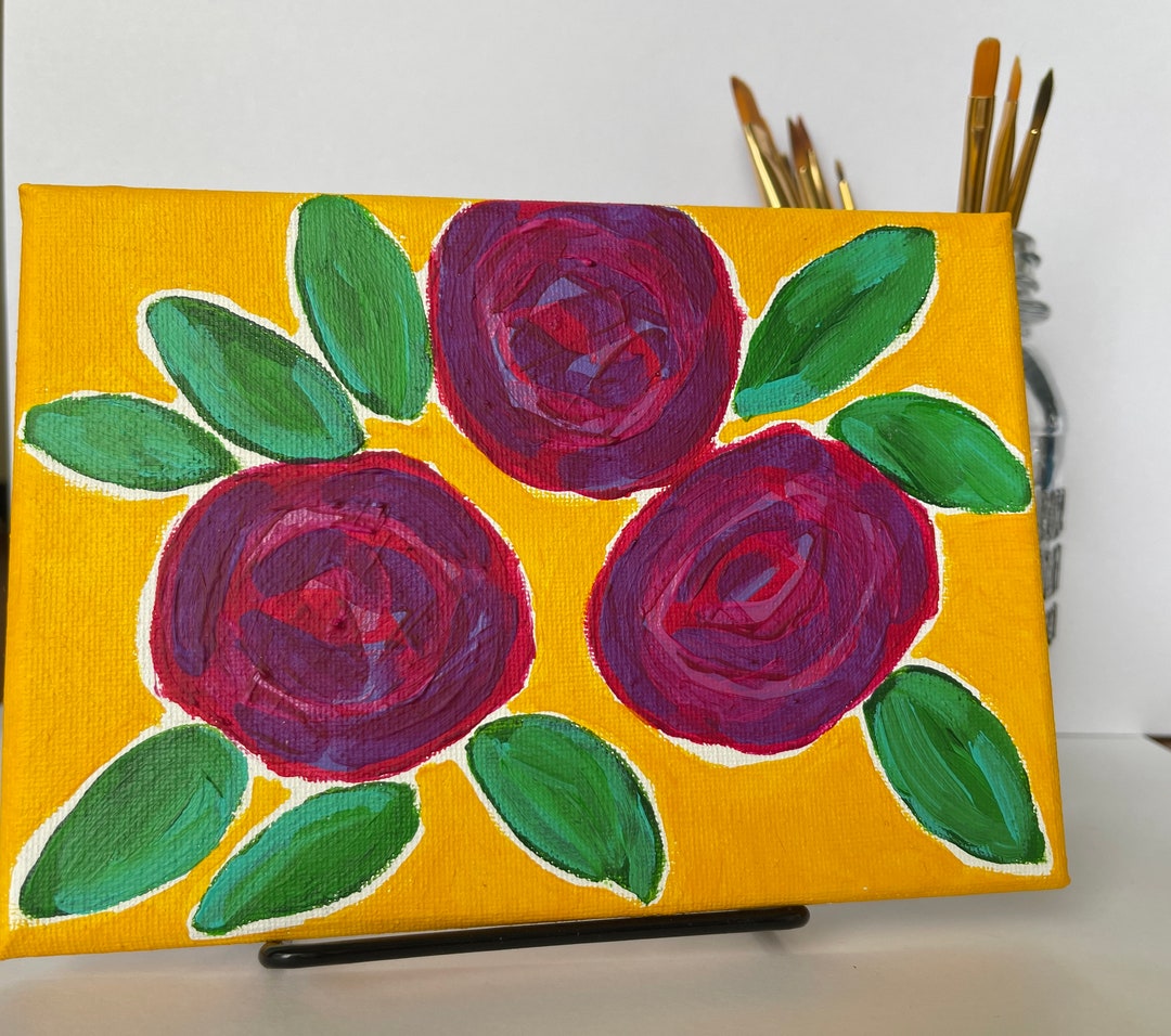 Roses, Floral Abstract, Acrylic Painting, Flower Painting - Etsy