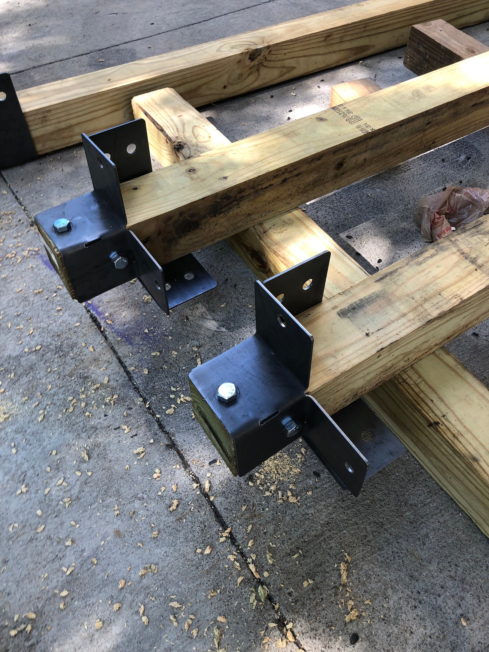 Posthugger™ 14 Pc Firewood Cradle Wood Log Rack Bracket Set for 4x4 (3. ...