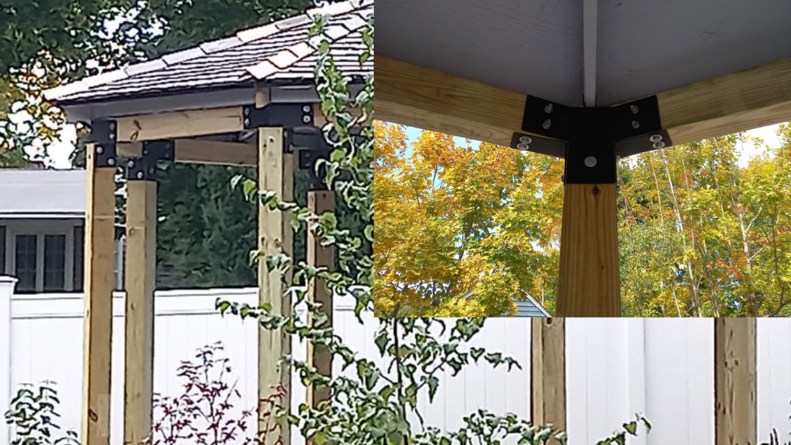 Posthugger™ 24 Pc 6x6 Hexagon Pergola Bracket Set! | for 6x6 (5.5"x5.5 ...
