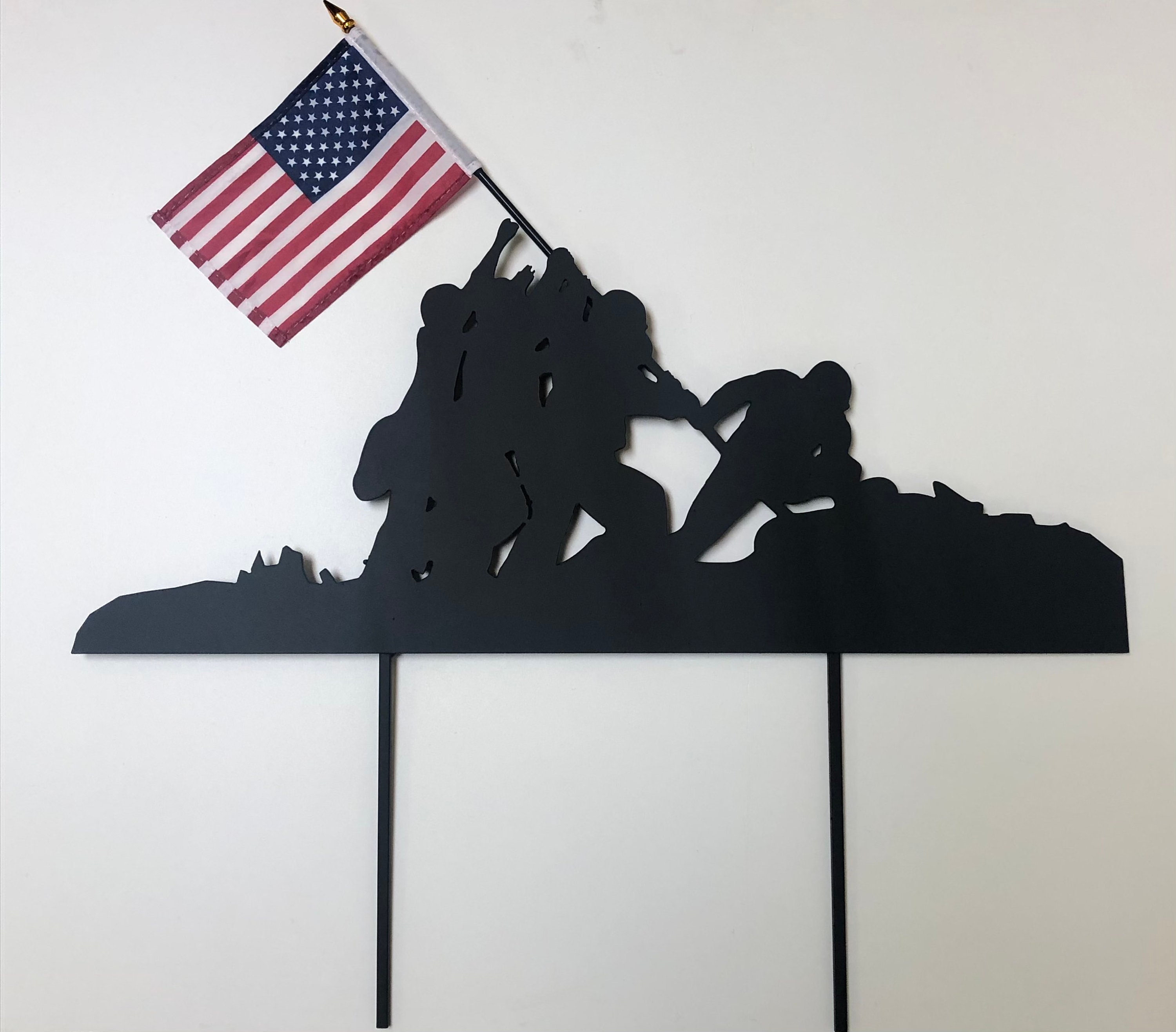 Actual Flag Iwo Jima Yard Art Memorial Day Marker Frame Thick - Etsy