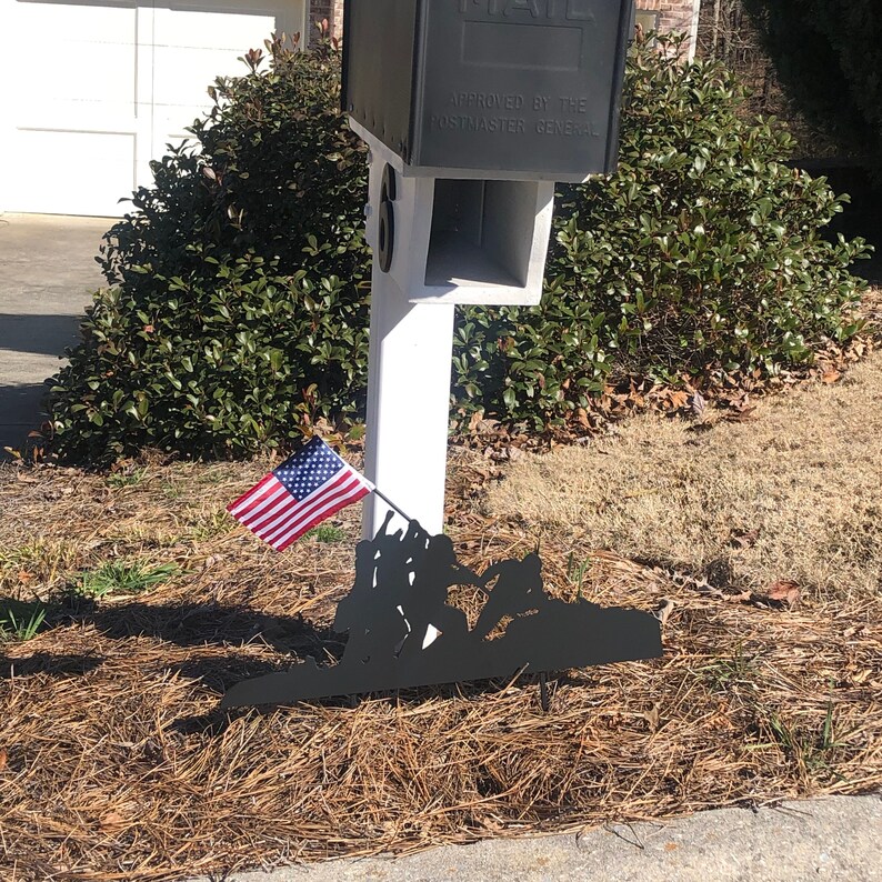 Actual Flag Iwo Jima Yard Art Memorial Day Marker Frame Thick - Etsy