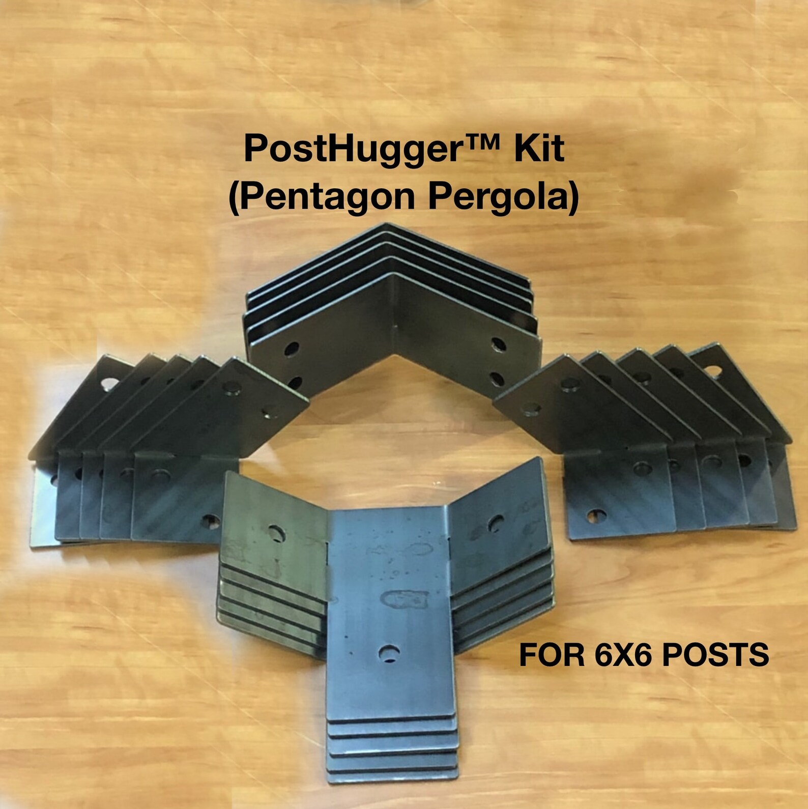 Posthugger™ 20pc Pentagon Pergola Bracket Set: 6x6 Posts, Raw Steel ...