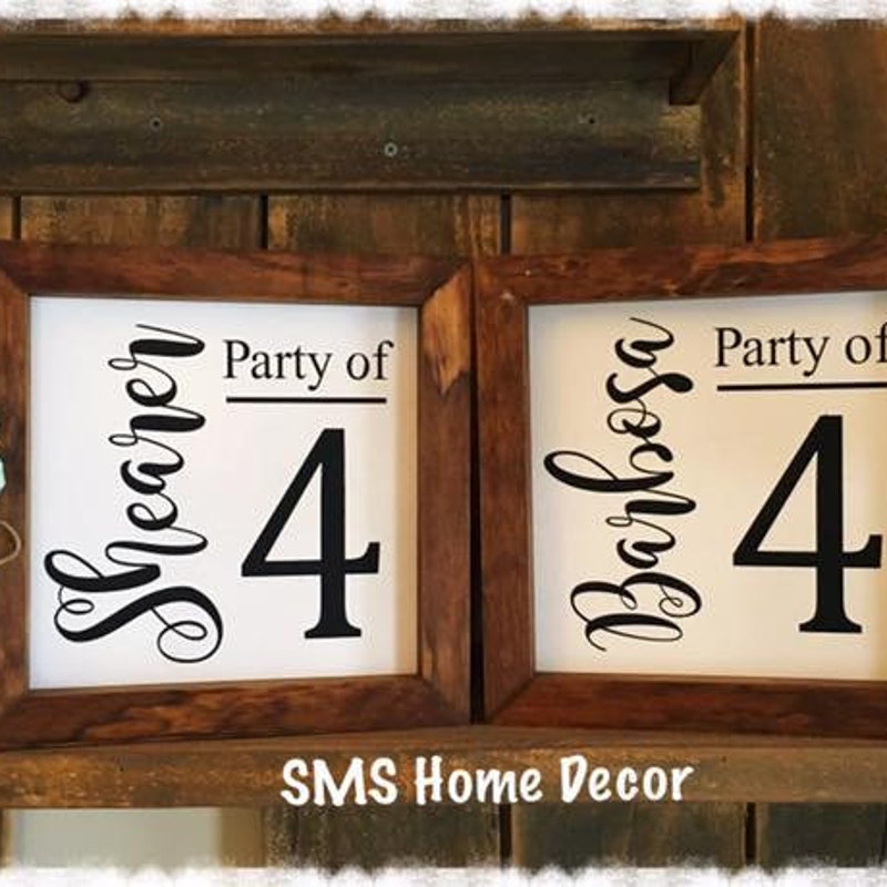 Party of 4 Sign - Etsy