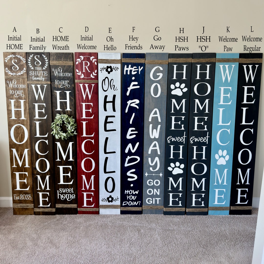 Front Porch Welcome Sign Porch Leaner 5 Foot 4 Foot Home Sweet Home Hey Friends Oh Hello Welcome ...