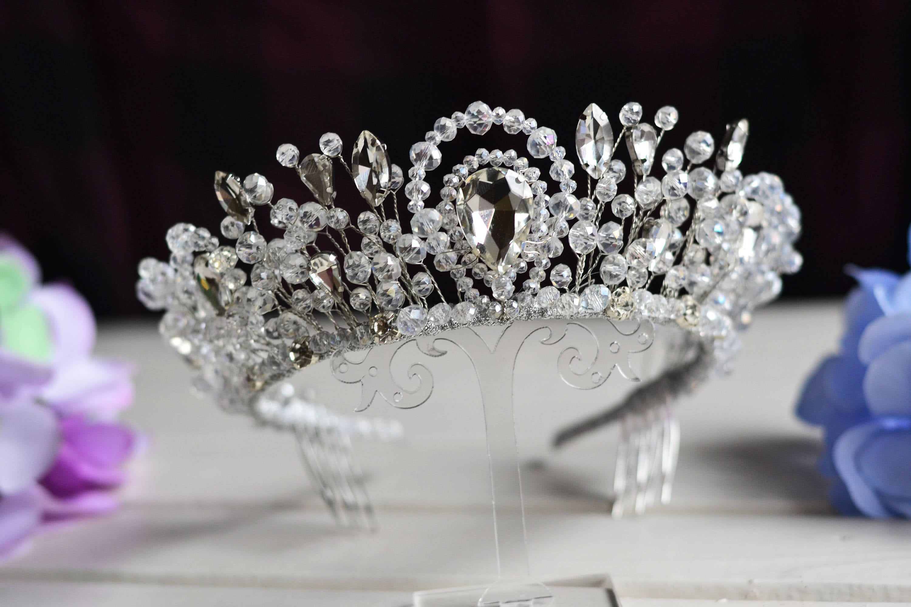 Crystal tiara for a little princess gold crown for baby | Etsy