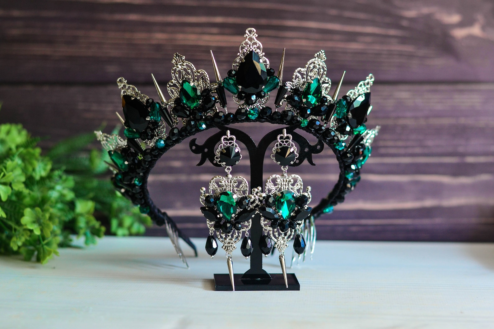 Gothic Wedding Crown With Thorns Witches Black Crown in the Gothic ...
