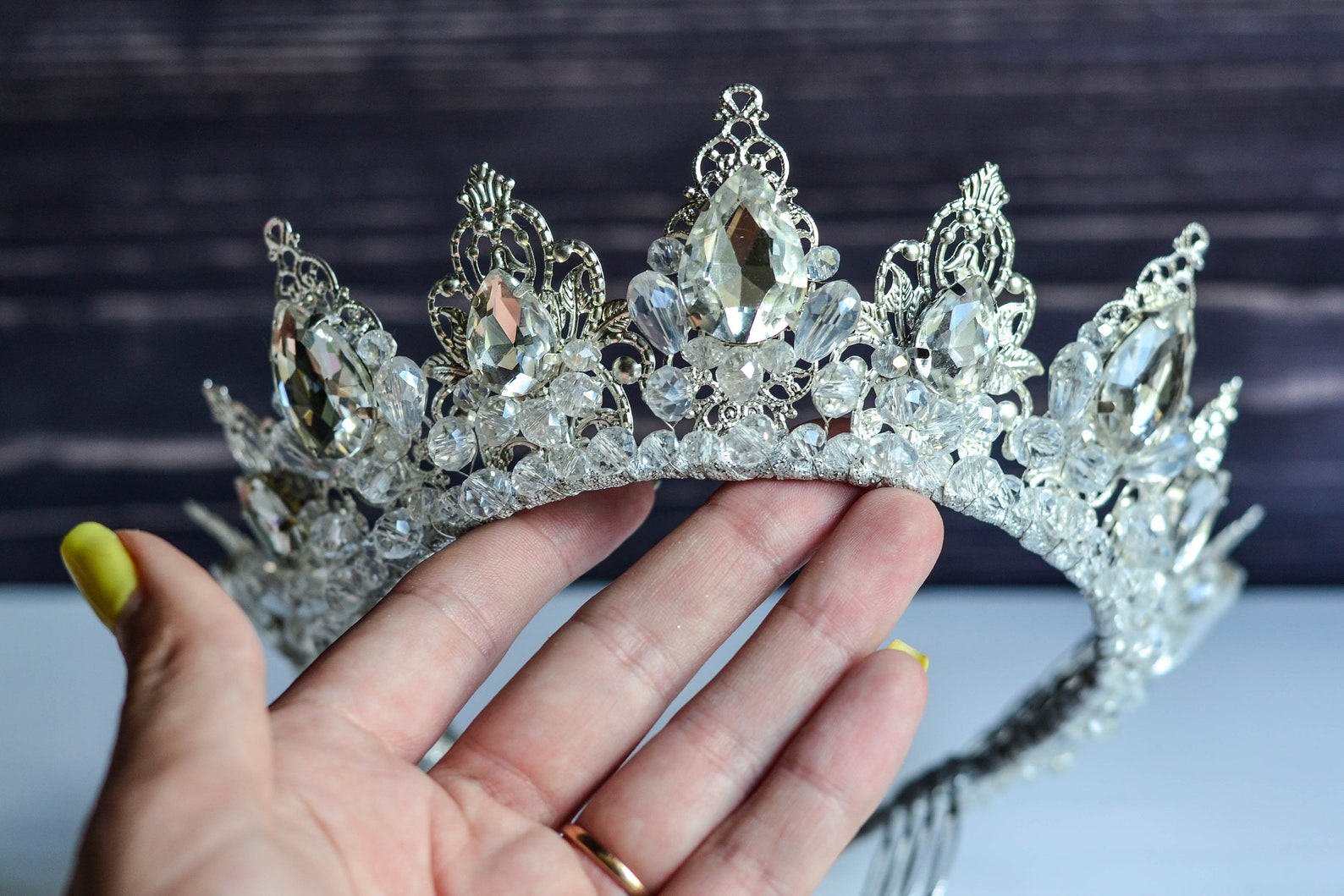 Royal Gold Wedding Tiara for the Queen Crystal Bridal Crown | Etsy