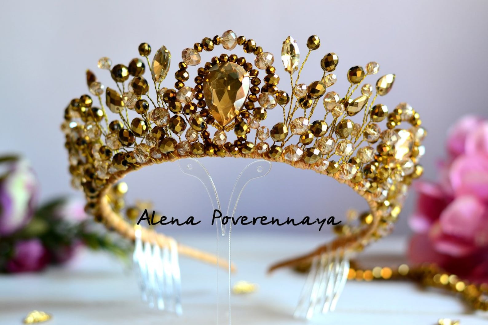 Crystal Tiara for a Little Princess Gold Wedding Tiara Gold - Etsy