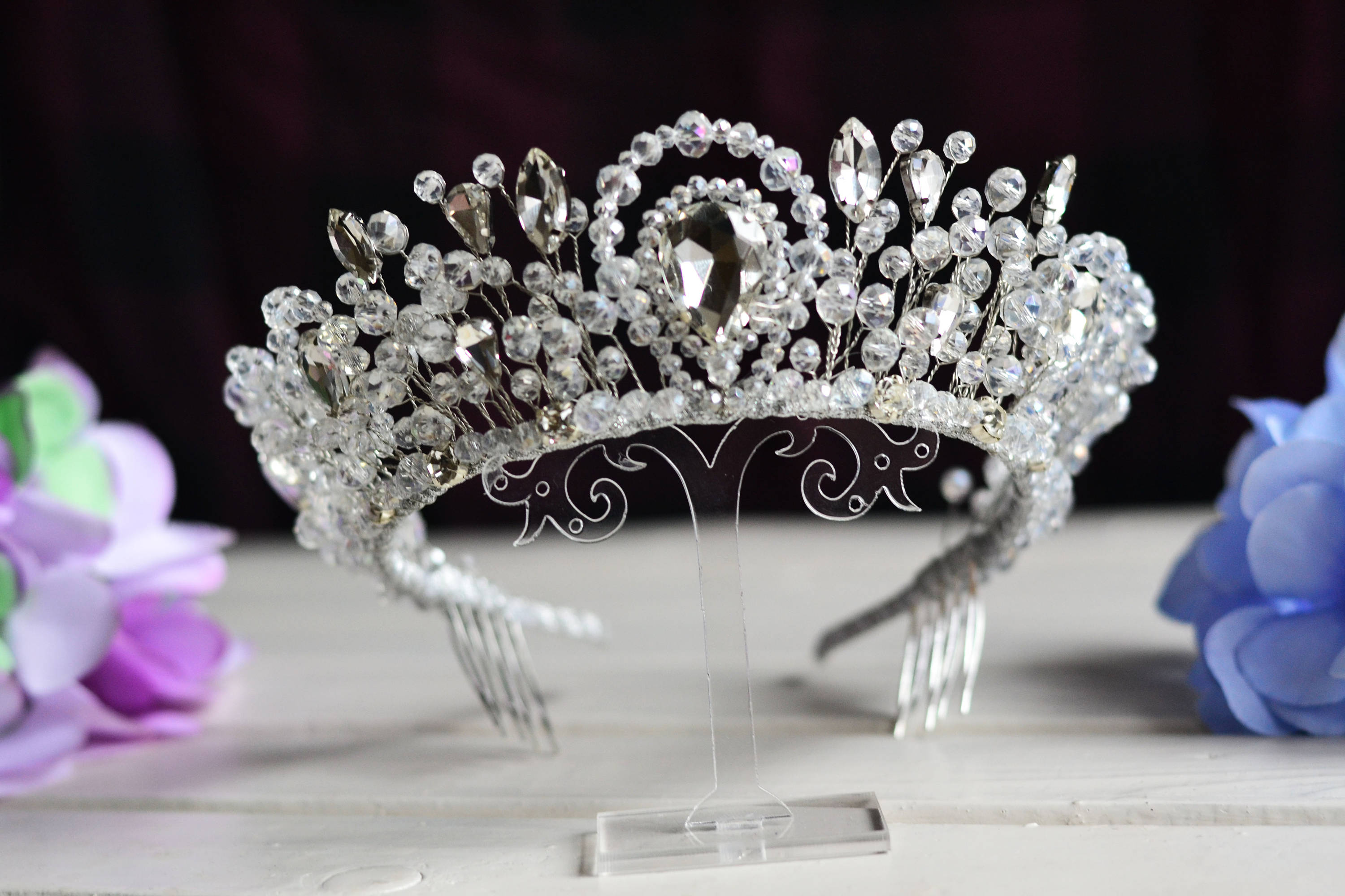 Crystal tiara for a little princess gold crown for baby | Etsy