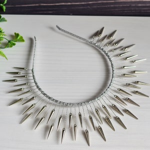 Stylish Tiara With Spikes, Crown With Spikes, Gothic Wedding Crown With ...