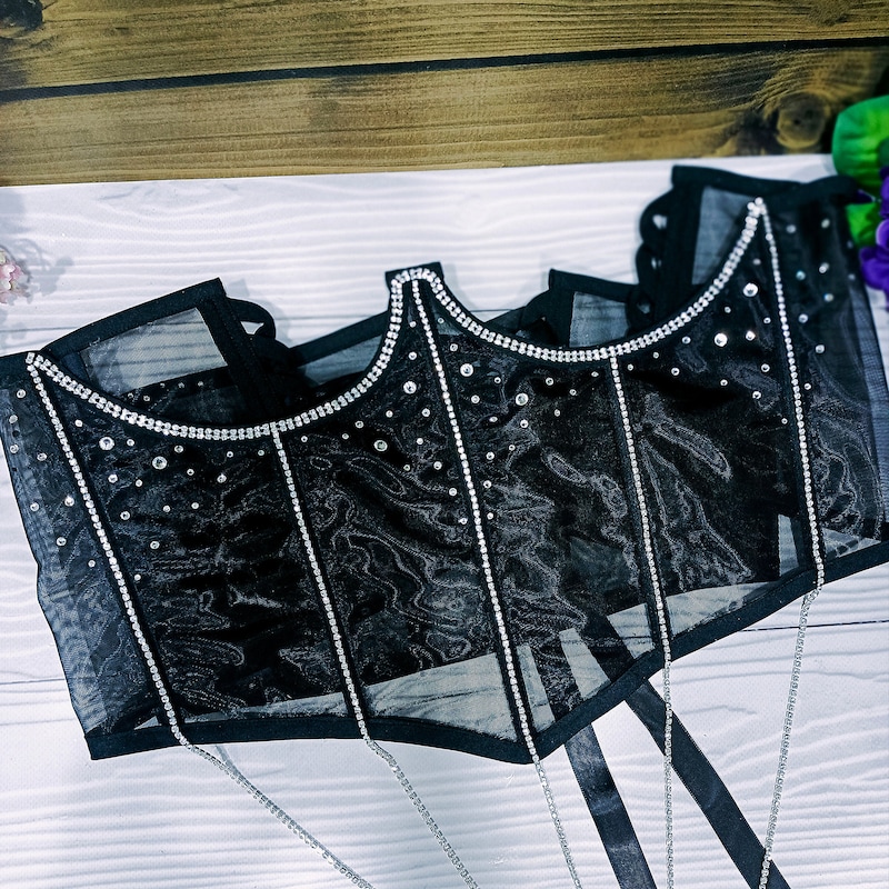 Rhinestone Corset - Etsy