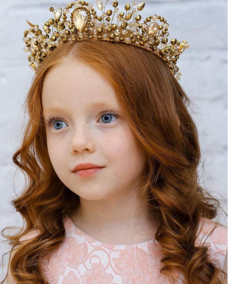 Crystal Tiara for a Little Princess Gold Wedding Tiara Gold Crown for ...