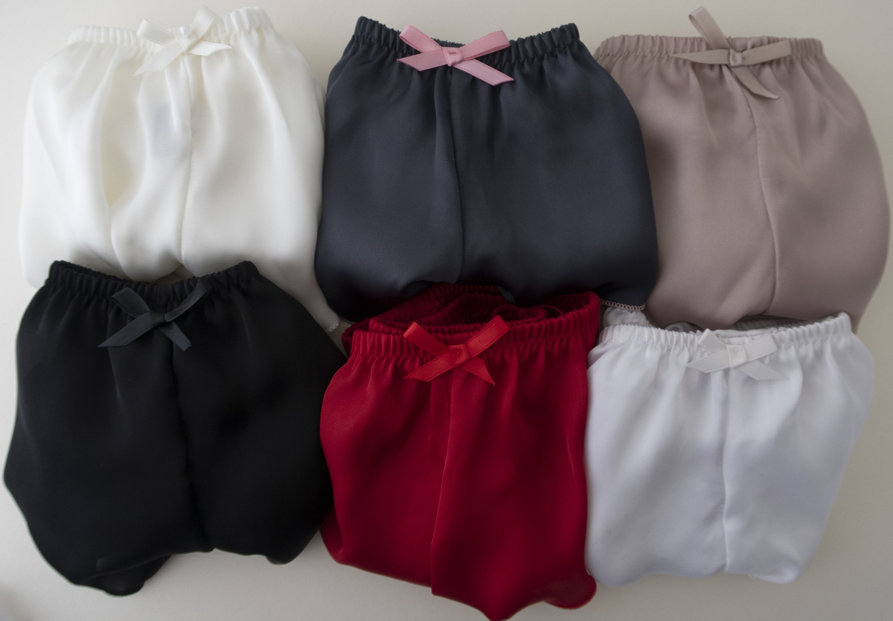 Silky Satin French Knickers Panties Black White Red Nude Ivory Sexy