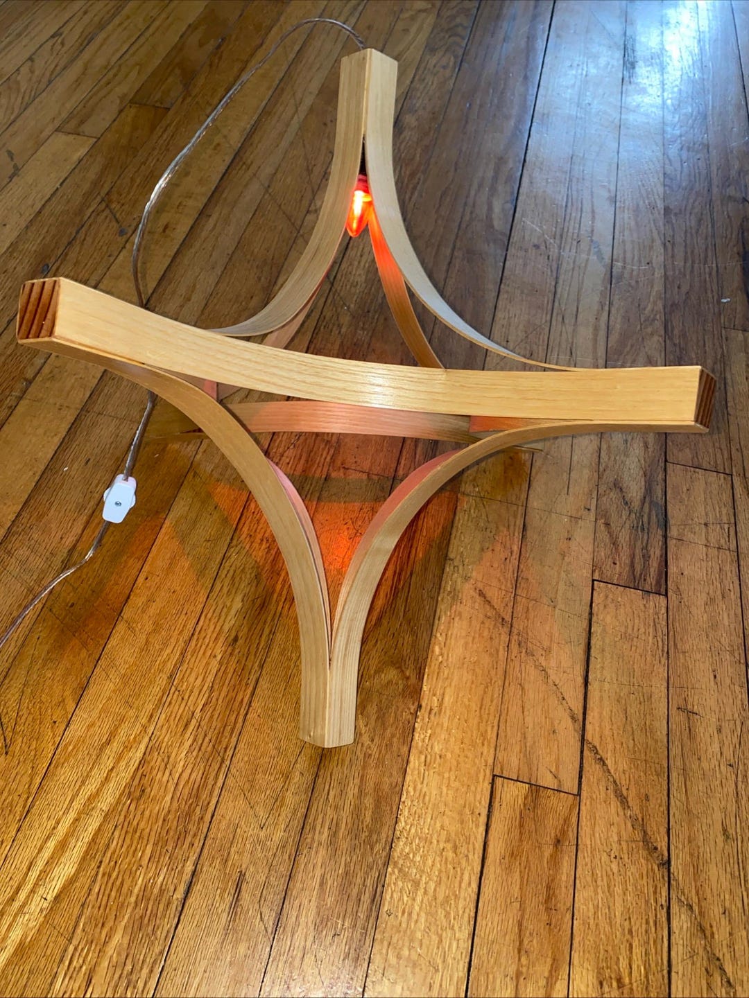 Veneer Light Fixture Vintage Wooden Chandelier Hanging Light - Etsy