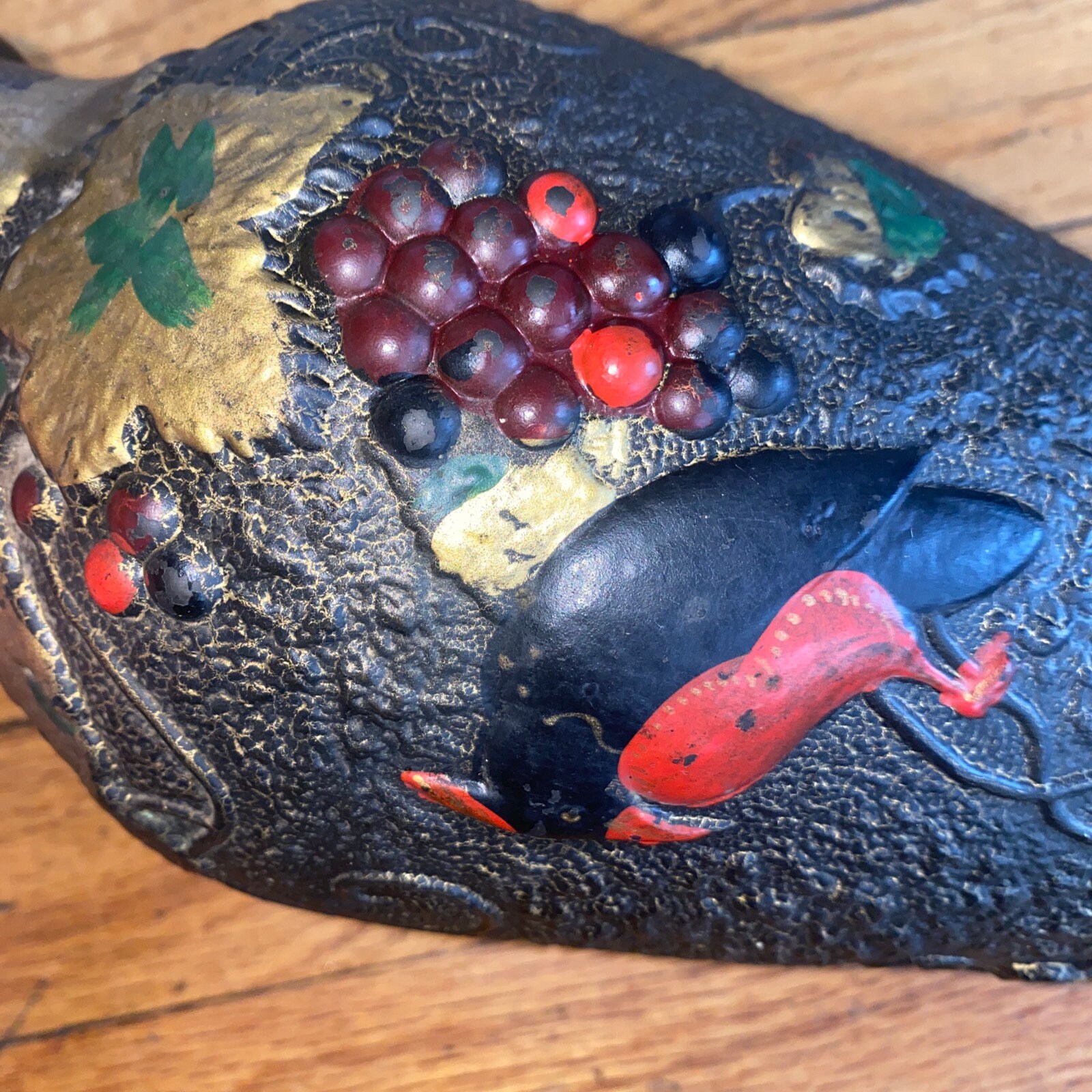 Antique Circa 1919 Indiana Glass Goofus Vase Intaglio Red Bird W Grapes ...