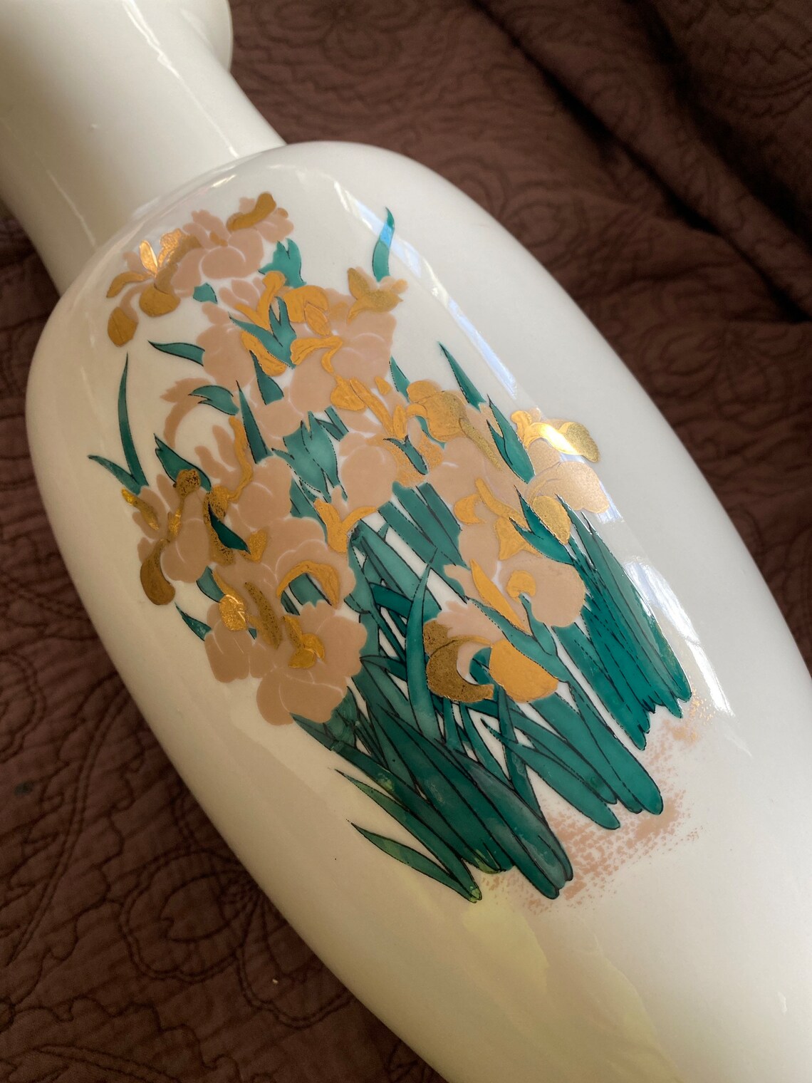 Rosenthal Netter Inc VASE JAPAN Hand Painted Gold Irises VINTAGE - Etsy
