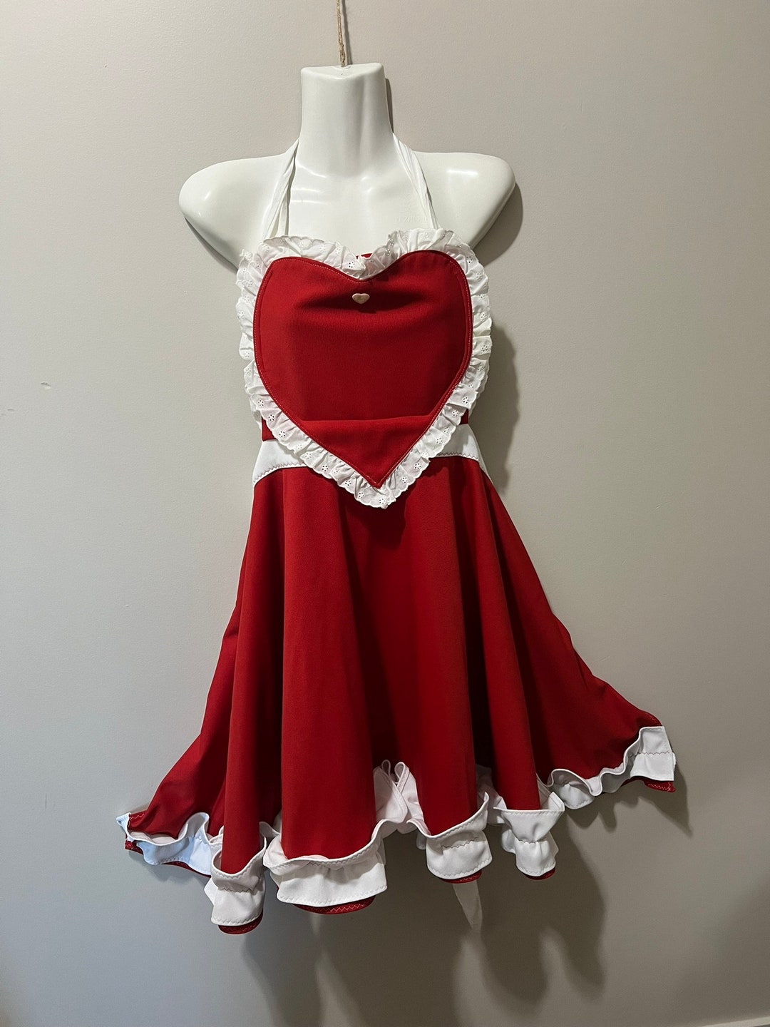 One of a Kind Heart Apron With Ruffle - Etsy