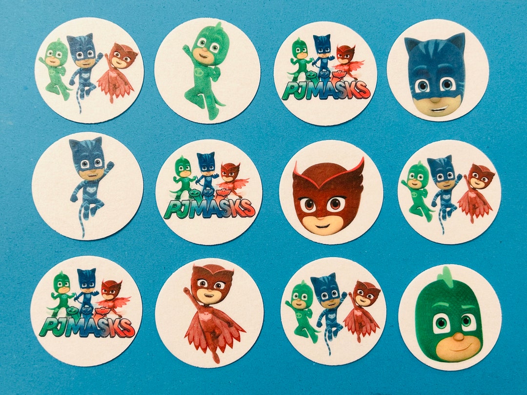 PJ Masks Cupcake Toppers PRE-CUT Edible Wafer Card Cake Decorations X12 ...
