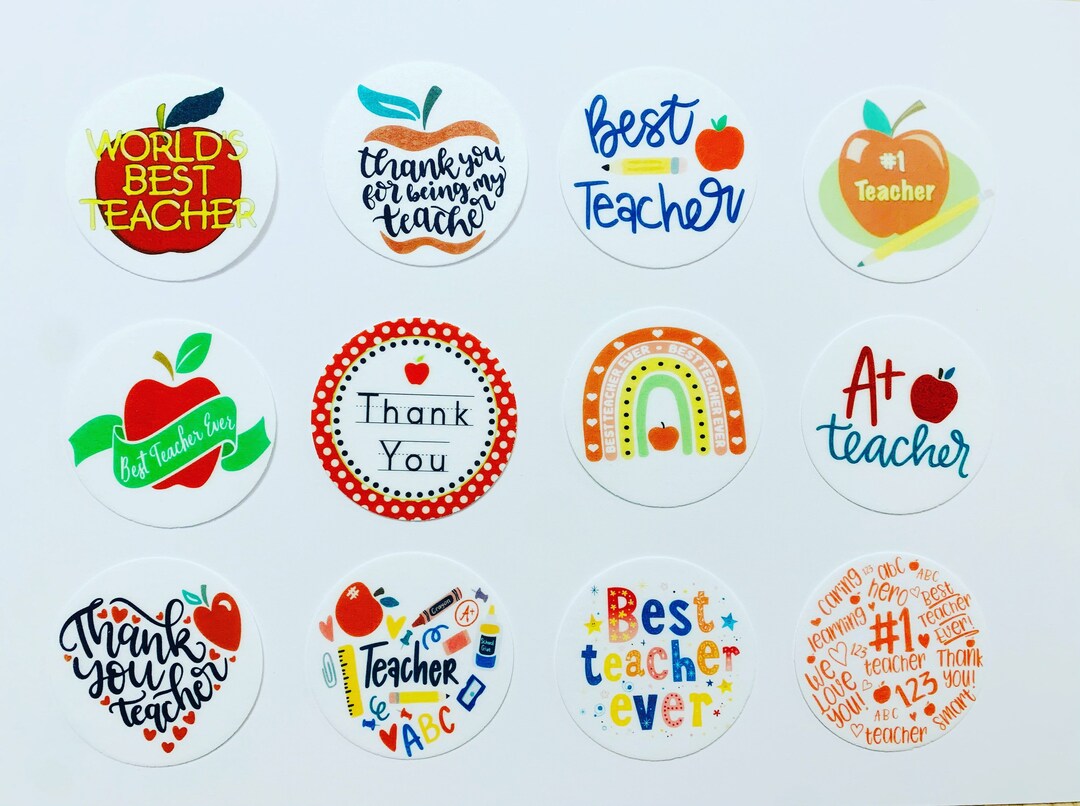 Thank You Teacher Cupcake Toppers Pre Cut Edible Wafer Card Cake