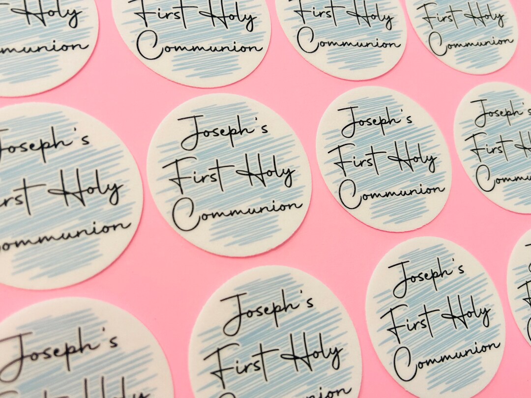 Personalised First Holy Communion Edible Cupcake Toppers PRE-CUT Wafer ...