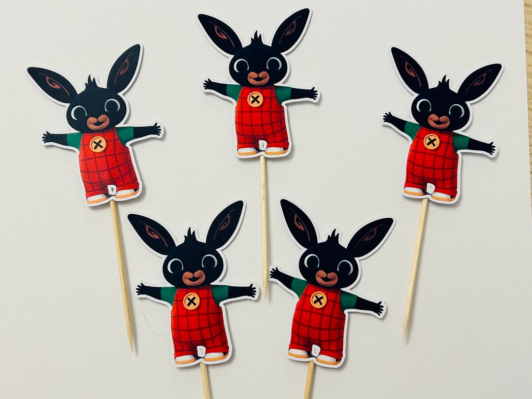 Bing Cupcake Toppers Cake Decorations Set of 6 or 12 - Etsy