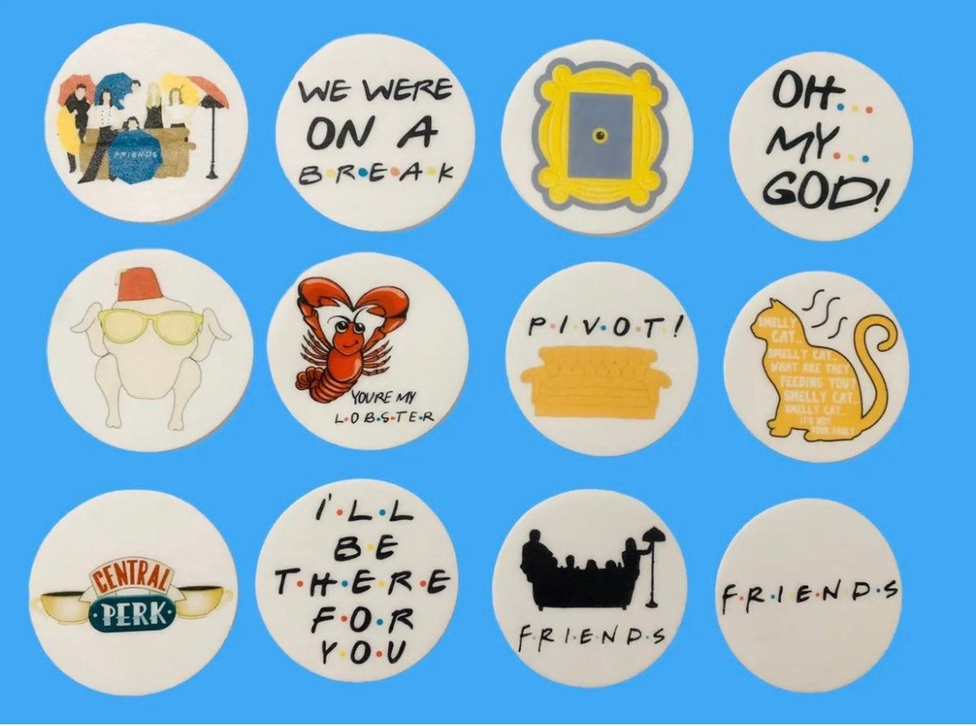Friends TV Show Cupcake Toppers PRE-CUT Edible Wafer Card Cake ...