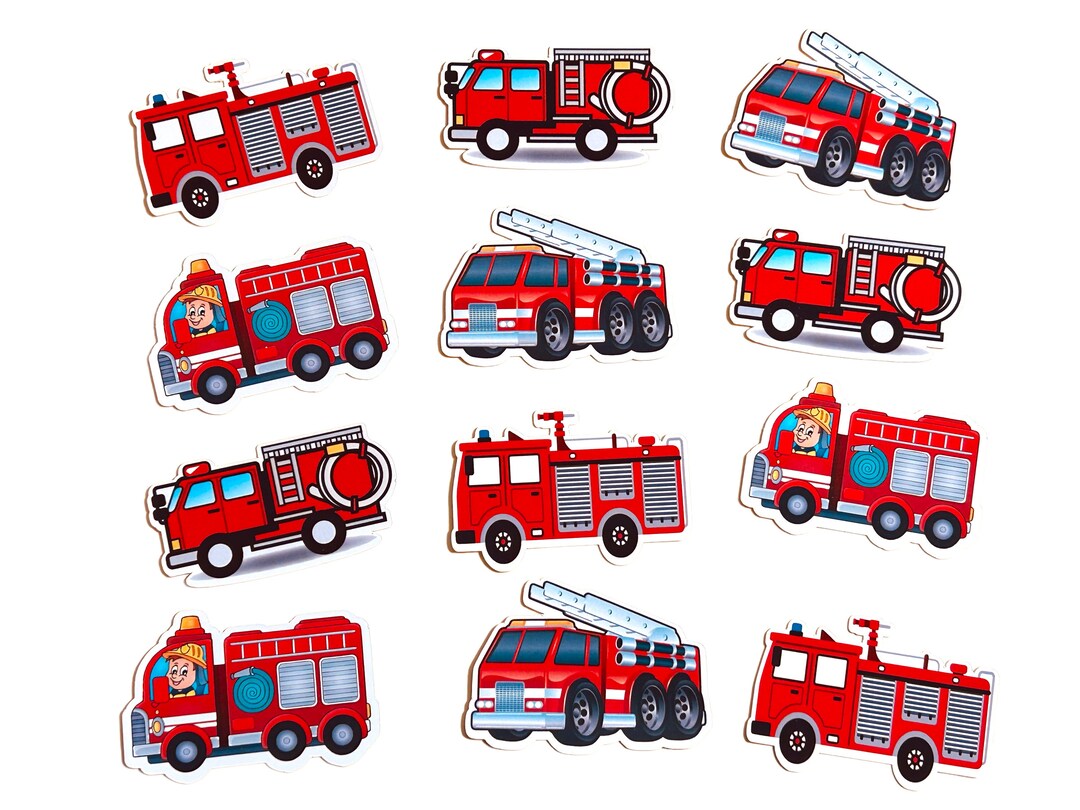 Fire Engine Cupcake Toppers Cake Decorations Set of 6 or 12 - Etsy UK
