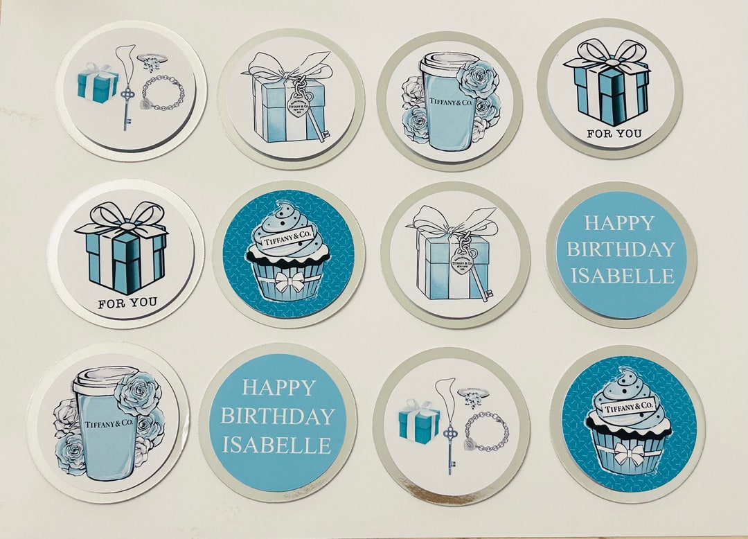 Personalised Tiffany Inspired Cupcake Toppers Cake Decorations Set of ...
