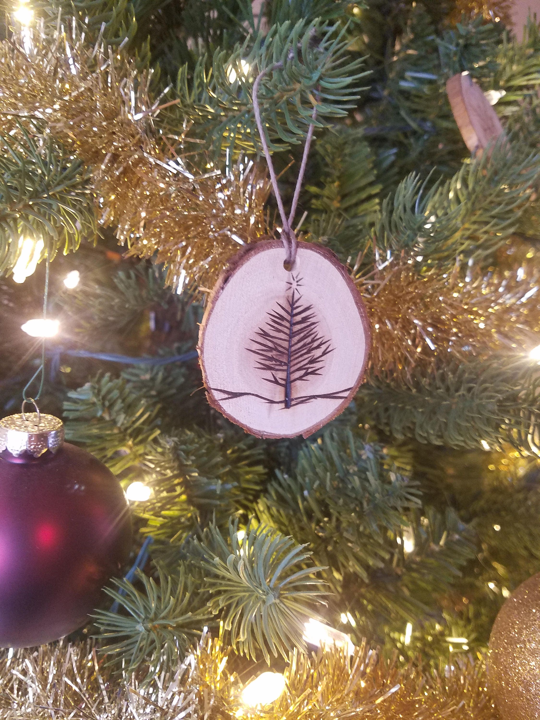 12 Rustic Wood Christmas Tree Ornaments - Etsy