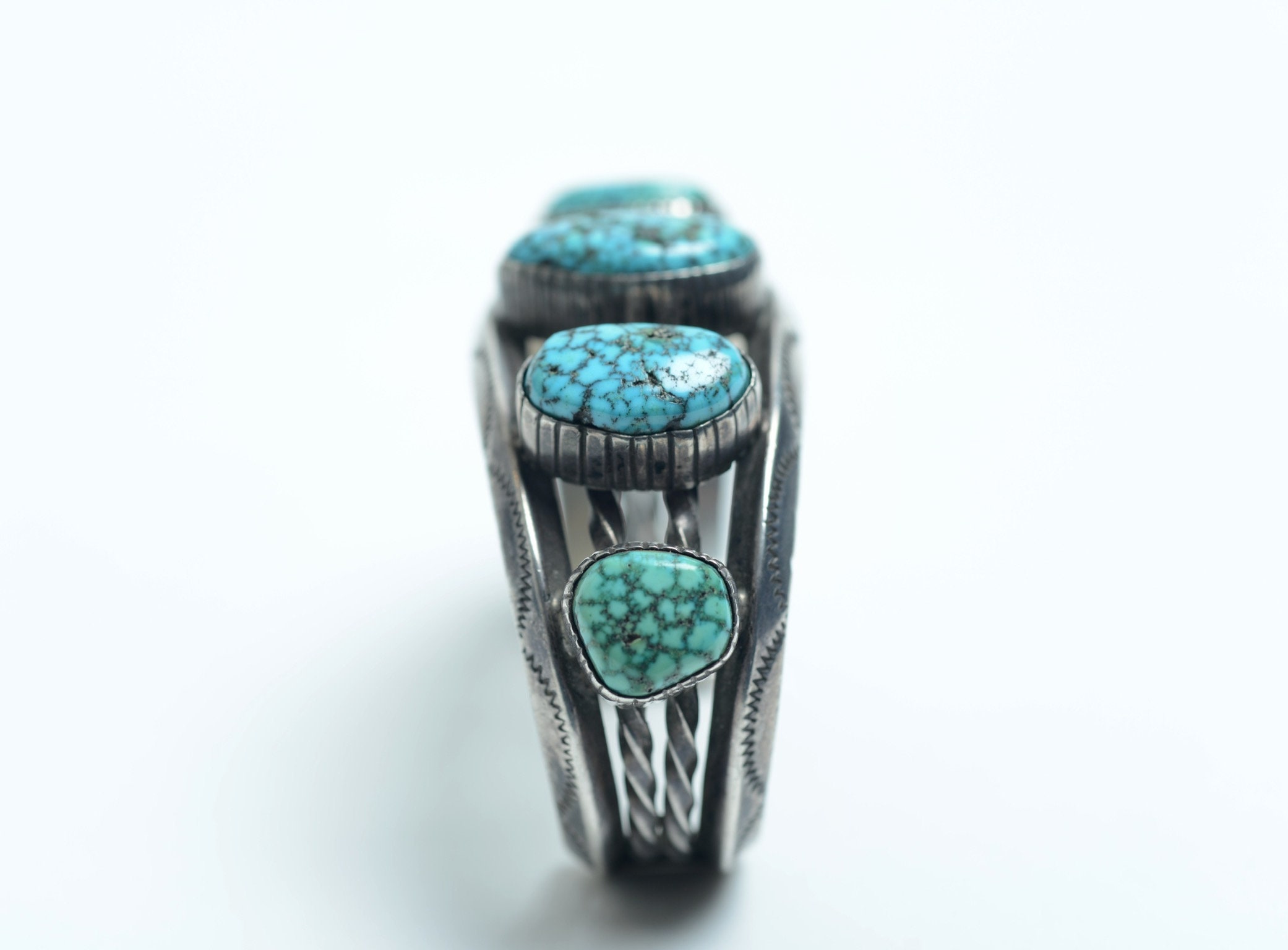 Superb Chunky Navajo Kingman Spiders Web Turquoise and Silver - Etsy UK