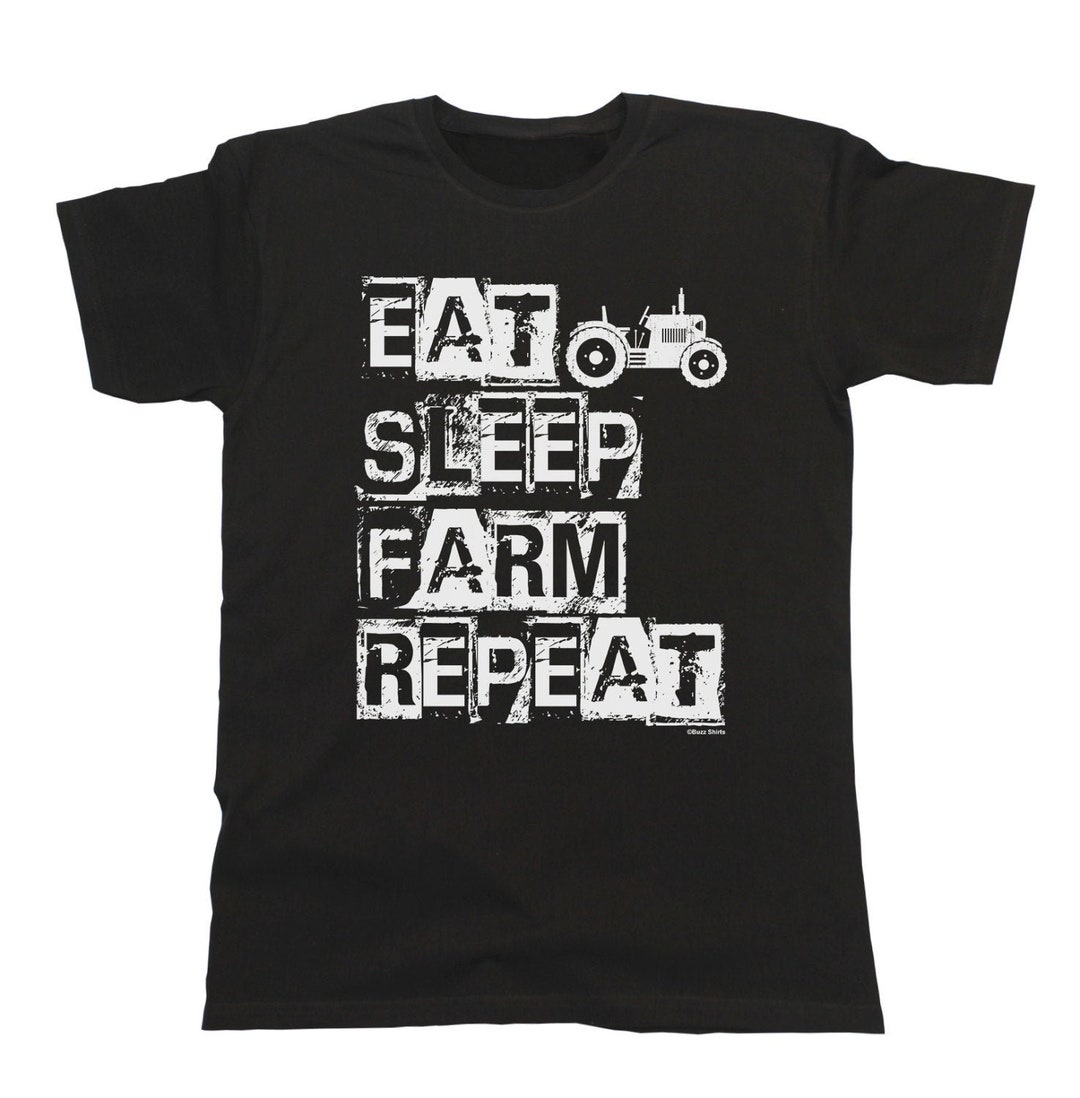 Eat Sleep Farm Repeat Organic Cotton T-shirt Mens Tractor - Etsy